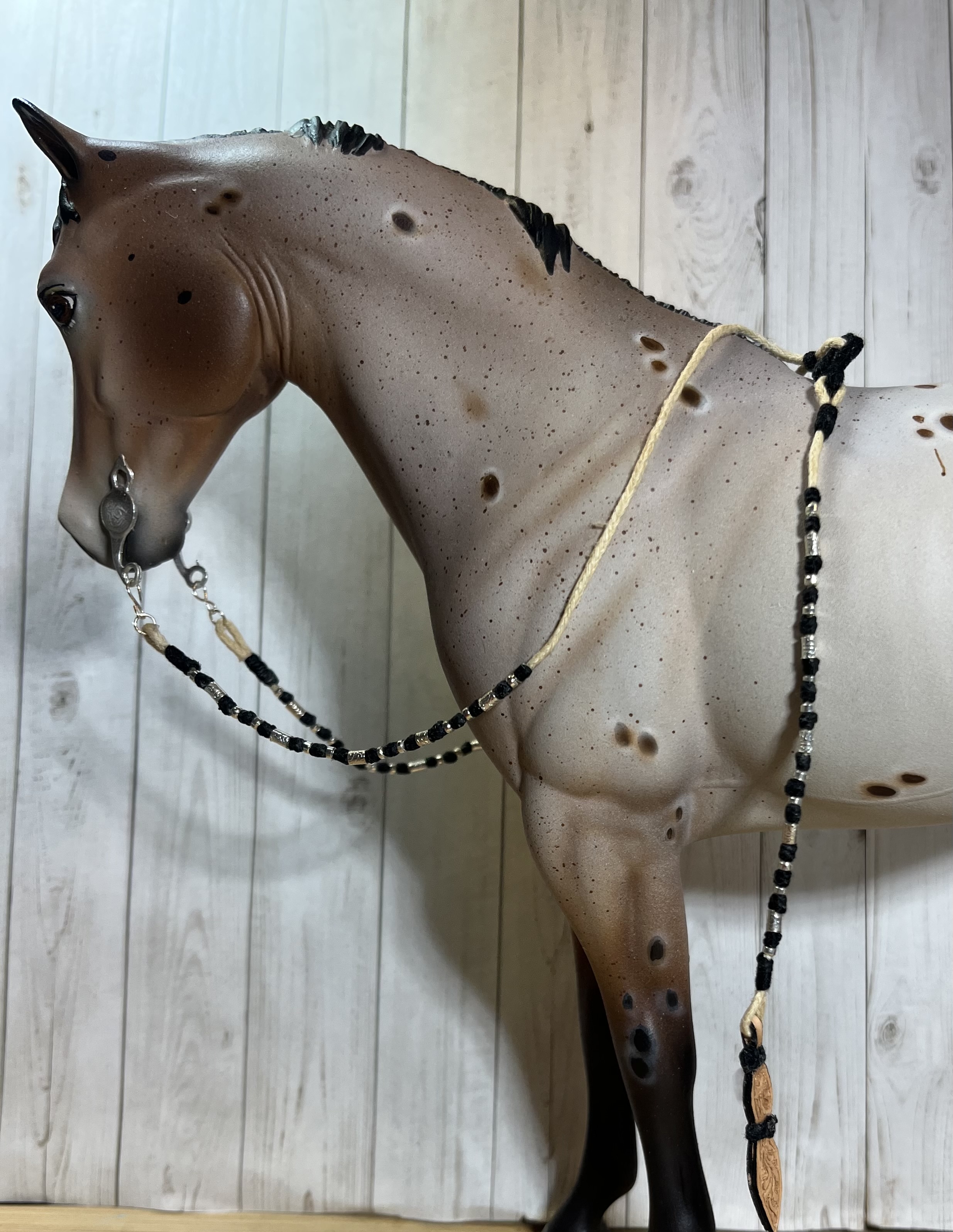Traditional Black and Natural Romal Reins